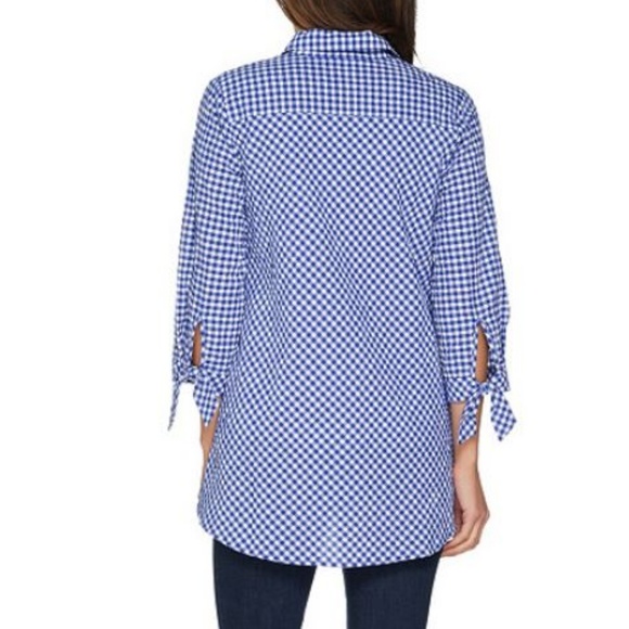 Susan Graver | Tops | Susan Graver Yarn Dyed Gingham Button Front Shirt | Poshmark